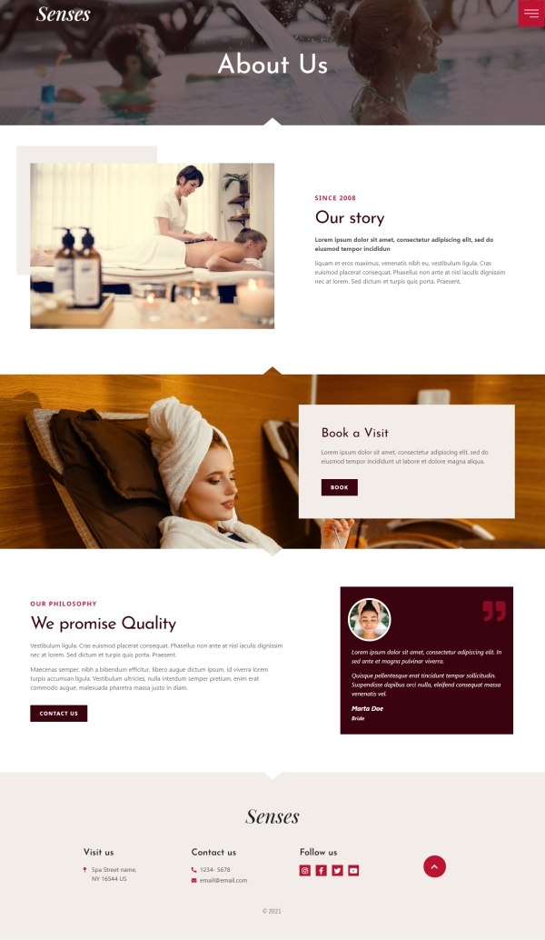 Скачайте шаблон Senses Spa для Elementor — полный адаптивный комплект. | Шаблоны Elementor | Ekshen