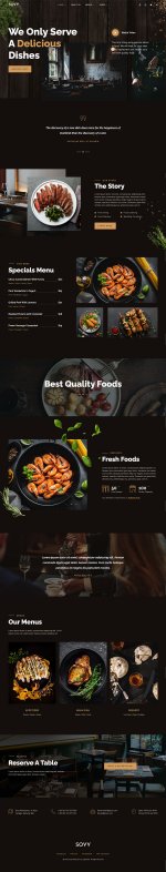 Скачайте шаблон Sovy для сайтов ресторанов на Elementor | Шаблоны Elementor | Ekshen